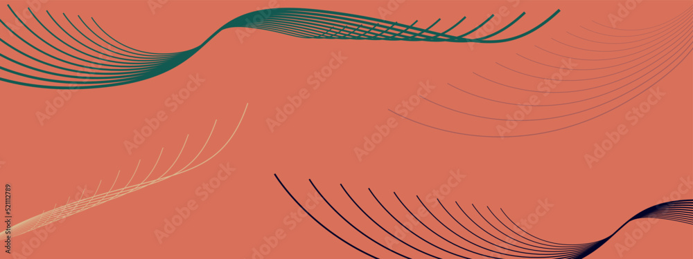 Red background with colored nets.For Big data abstract visualization ...