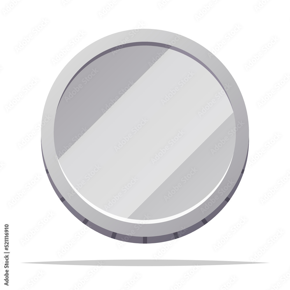 Blank silver coin vector isolated illustration Stock Vector | Adobe Stock