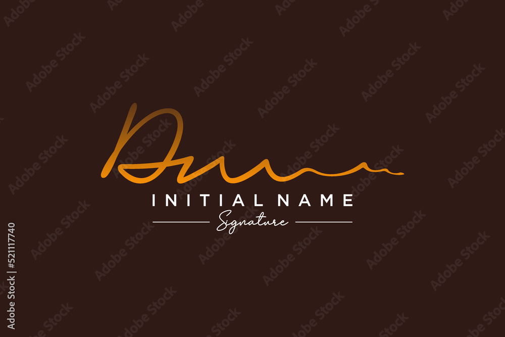 Initial DM signature logo template vector. Hand drawn Calligraphy ...