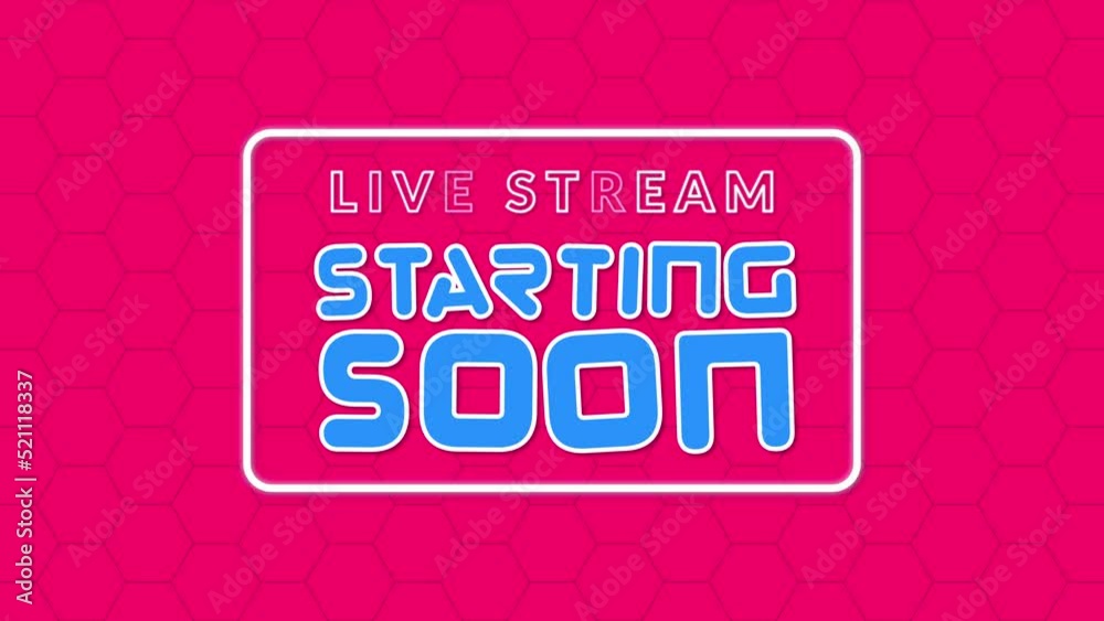 Animated live stream starting soon wiggle looping motion graphic video ...