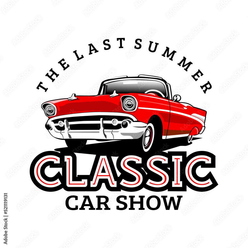 classic car show party logo design icon vector Stock Vector | Adobe Stock
