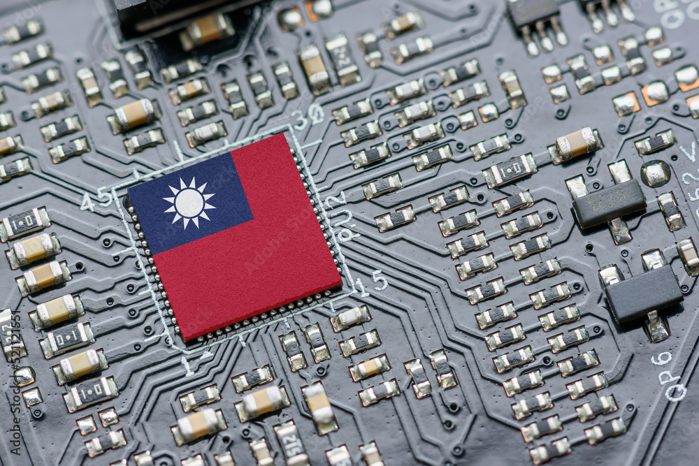 Flag of the Republic of China or Taiwan on a processor, CPU Central ...