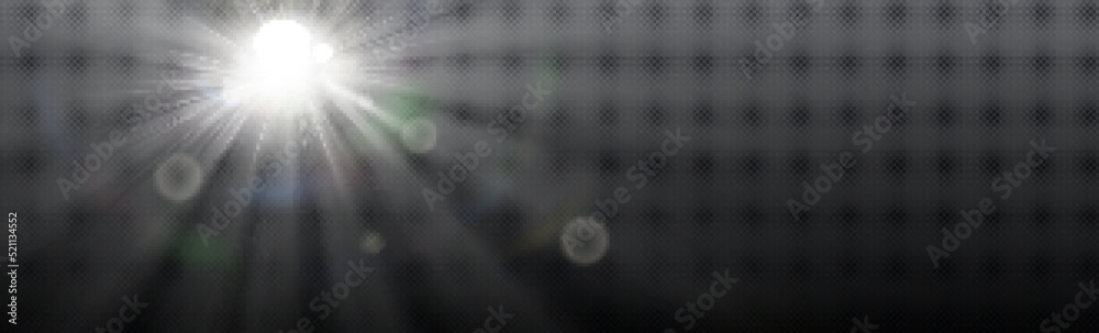 Sun shine, light rays with rainbow spectrum flare on transparent ...