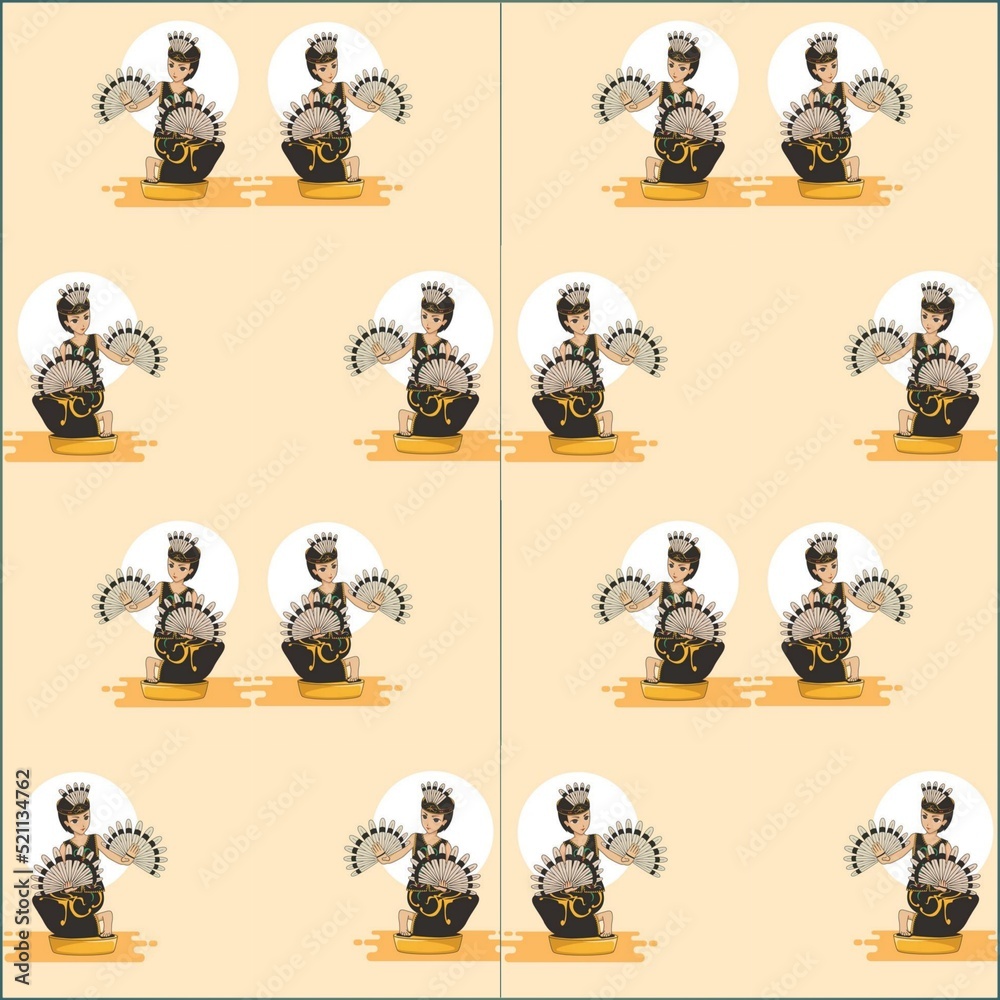 Indonesian Dayak Kalimantan traditional dance pattern Stock ...