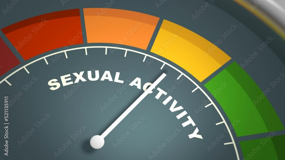 Sexual activity meter scale with arrow. The libido level measuring ...