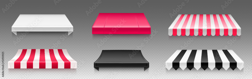 Awnings, shop tents, canopy, street market overhangs, sun shade ...