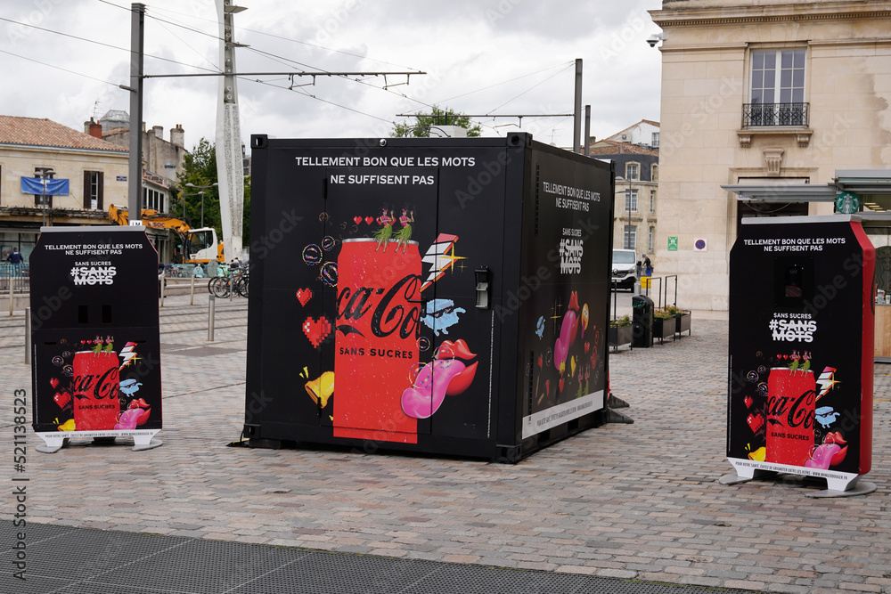 Coca Cola sign logo and brand text sans sucre on commercial animation ...