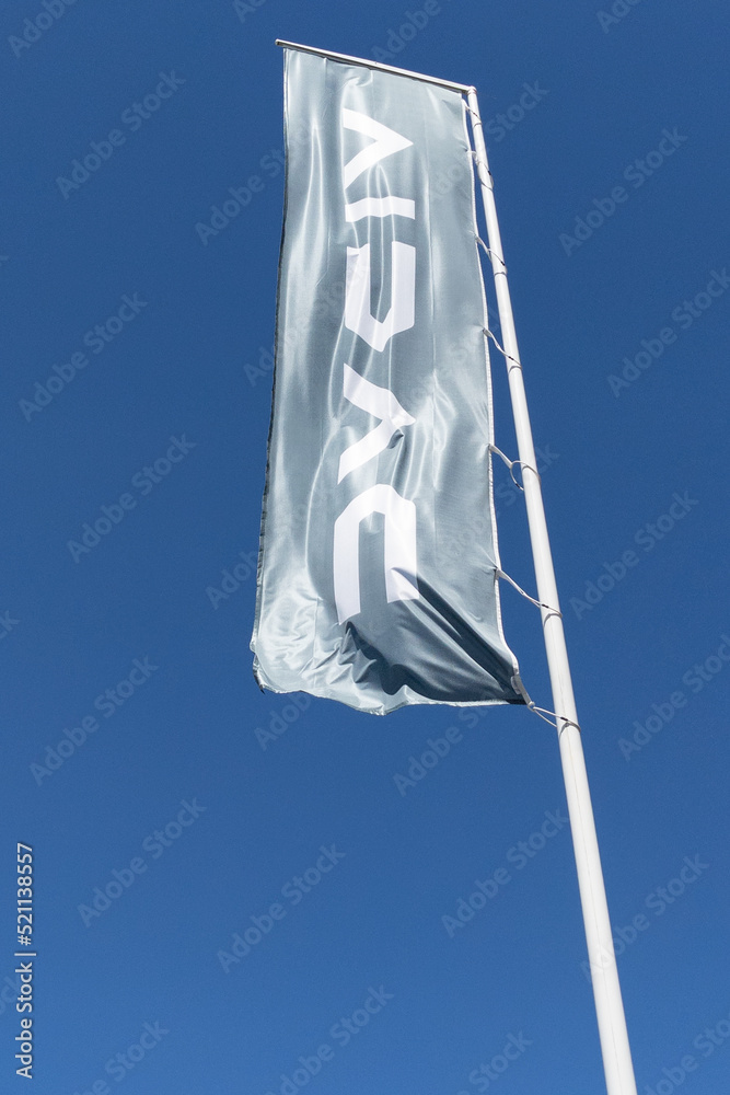 Dacia flag logo text and brand sign of vehicle station dealership ...