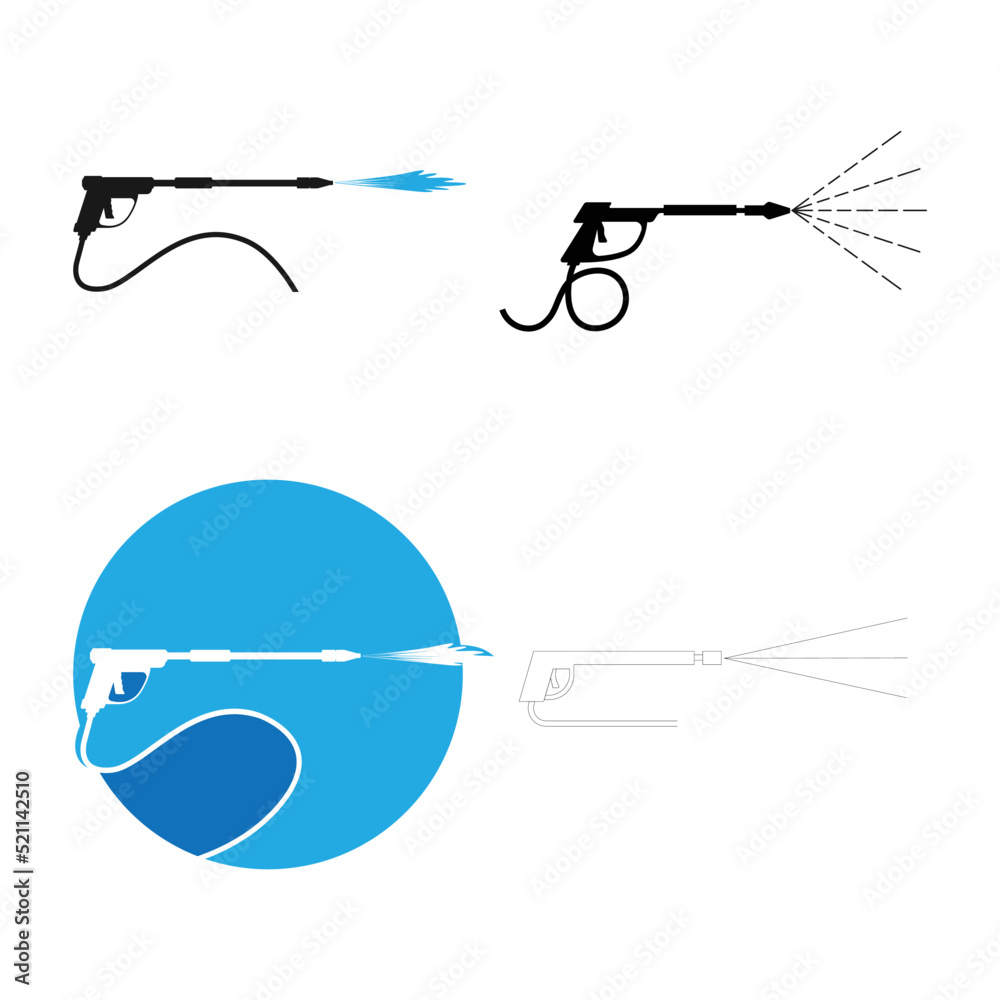 Pressure washing gun logo template Stock Vector | Adobe Stock
