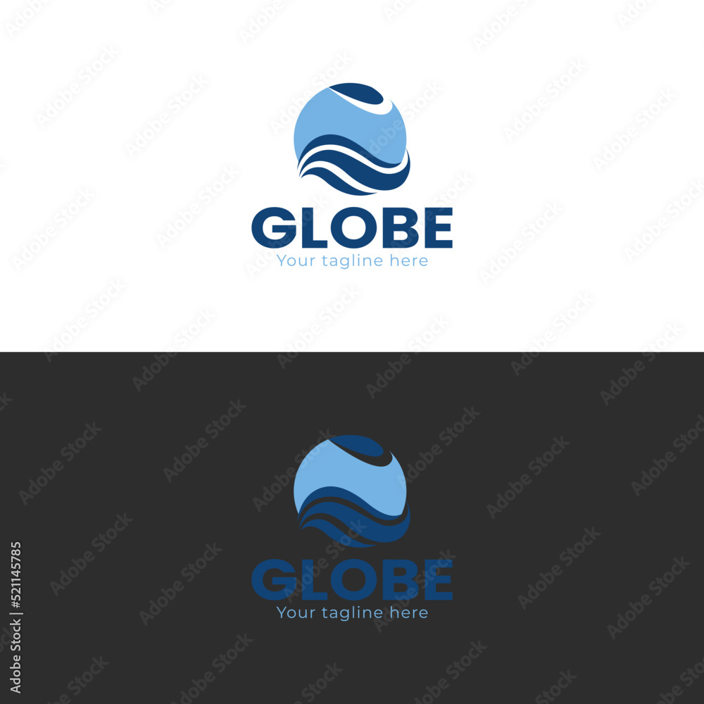 Globe Logo Design Vector Illustration Stock Vector | Adobe Stock