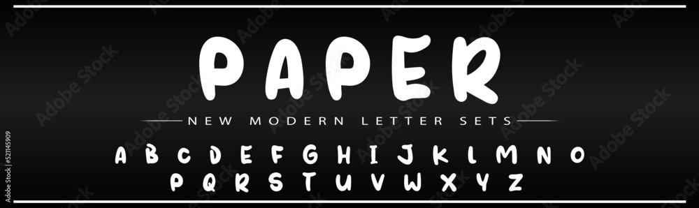 PAPER Elegant alphabet letters font and number. Classic Lettering ...