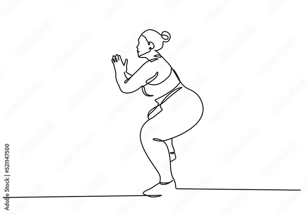 Curvy Woman One Line Drawing. Body Positive Abstract Minimal Concept ...