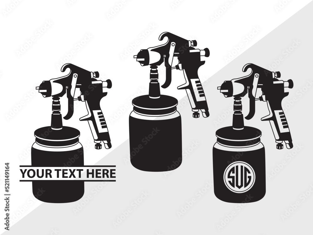 Spray Gun Monogram SVG Printable Vector Illustration Stock Vector ...