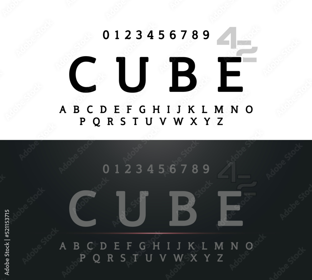 CUBE Sports minimal tech font letter set. Luxury vector typeface for ...