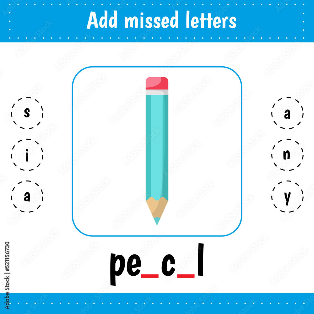 Learning English words. Worksheets for kids education for school and ...