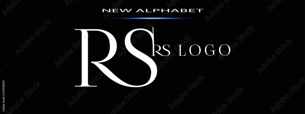 Monogram RS LOGO Abstract Fashion font alphabet. Minimal modern urban ...