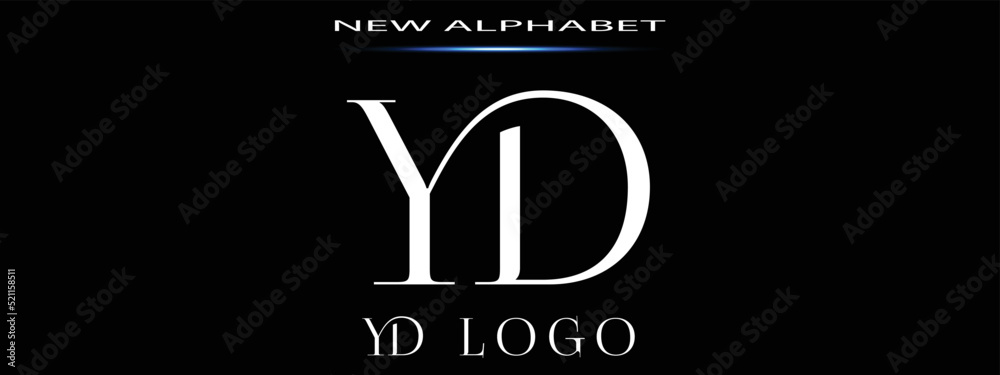 Monogram YD LOGO Abstract Fashion font alphabet. Minimal modern urban ...