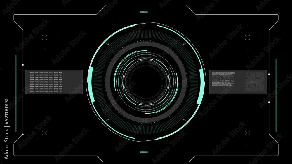 PNG Alpha. HUD technological futuristic elements.Sci Fi circle elements appearing and ...