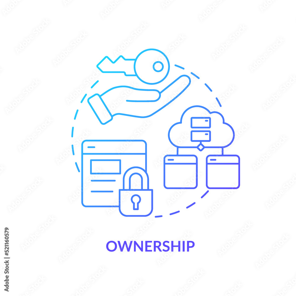 Ownership blue gradient concept icon. Commenting platform feature ...