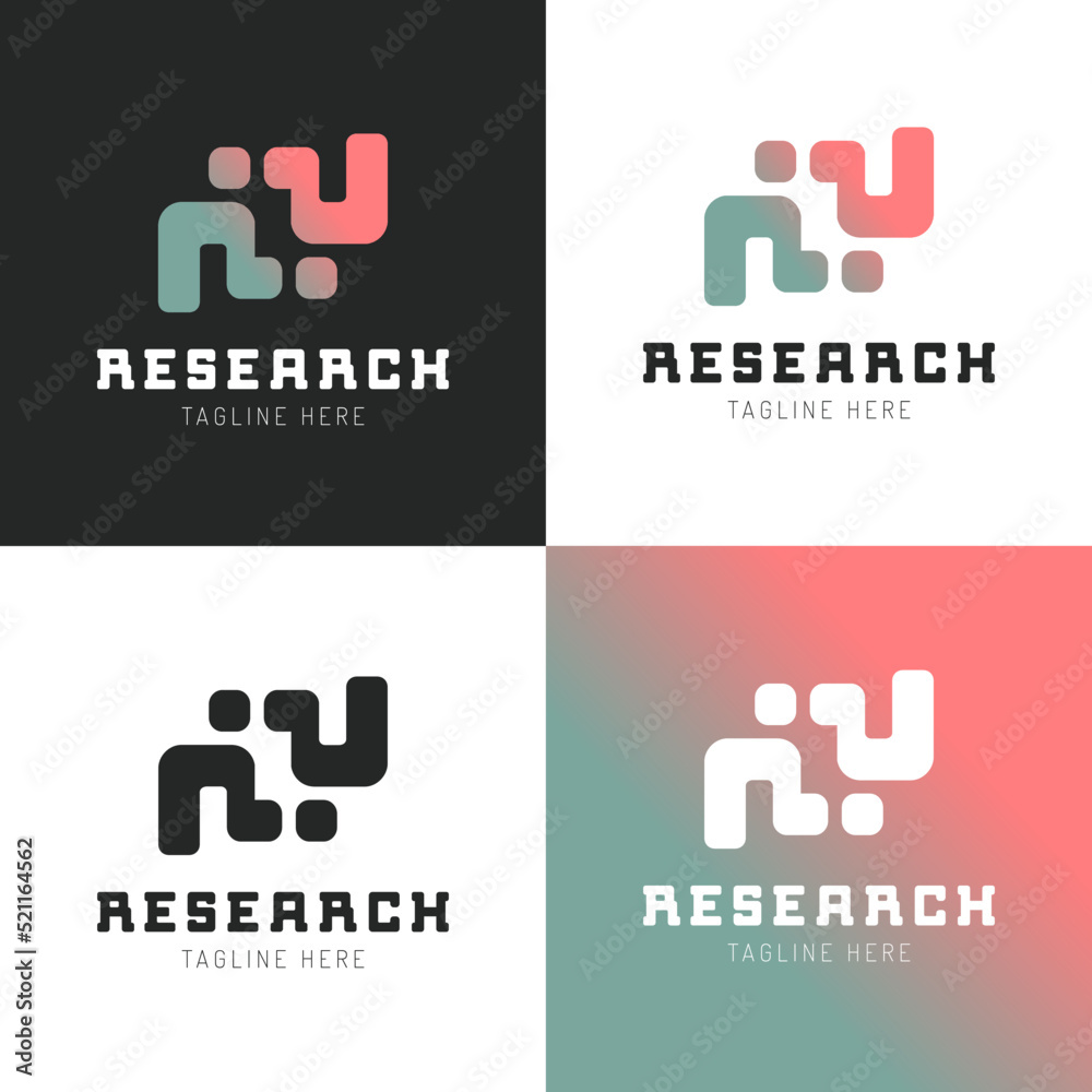 Logo moderno de laboratorio de investigación con degradado Stock ...
