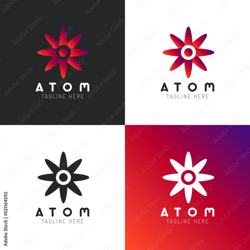 Logo de atomo moderno con degradado Stock Vector | Adobe Stock