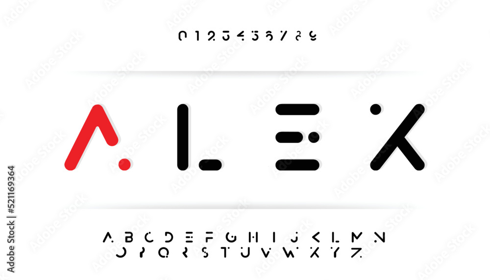 ALEX Sports minimal tech font letter set. Luxury vector typeface for ...