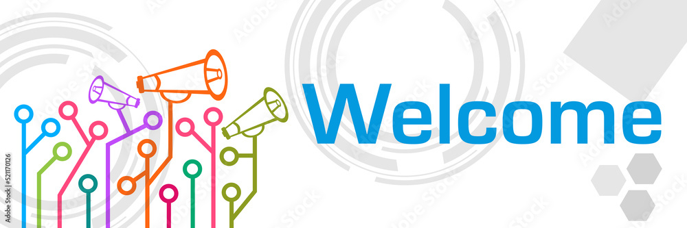 Welcome Circuit Loudspeaker Colorful Left Right Technology Text Stock ...