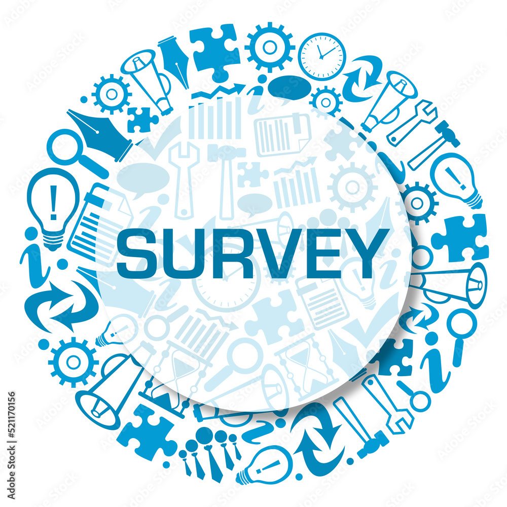 Survey Blue Business Symbols Circular Badge Text Stock Illustration ...