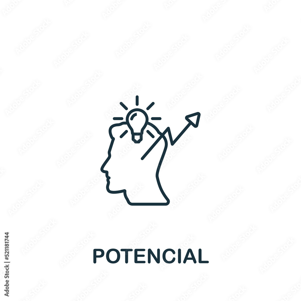 Potencial icon. Monochrome simple Business Training icon for templates ...
