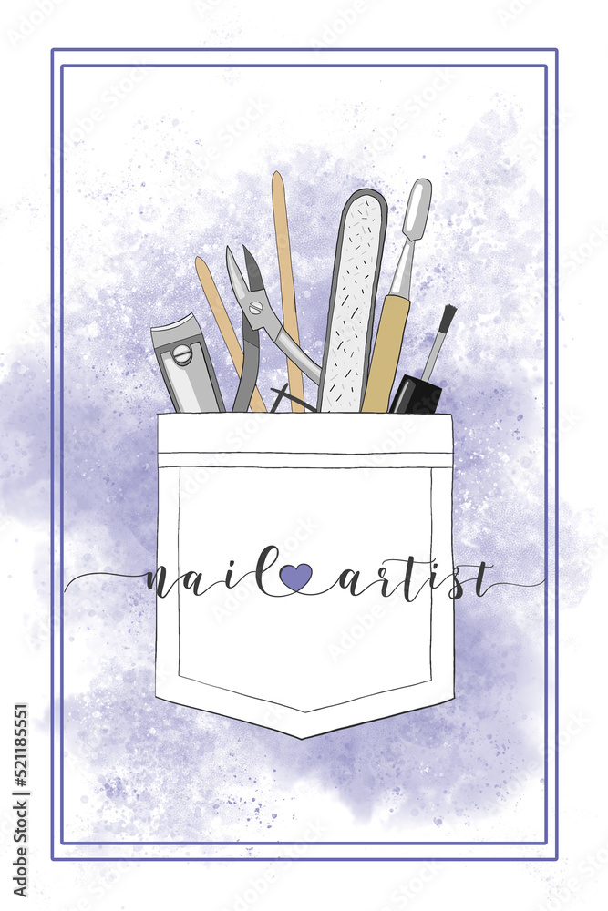 Nail Artist or Nail Technician illustration. Beauty salon concept ...