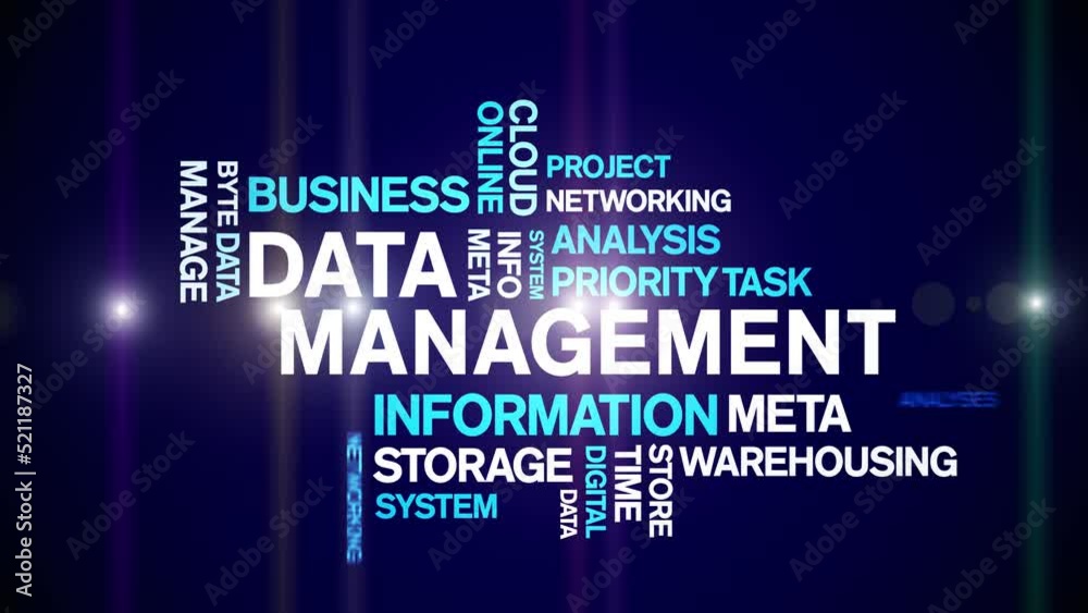 4k Data Management Animated Tag Word Cloud;Text Design big data ...