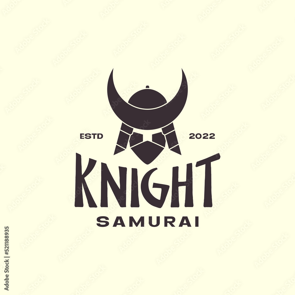 vintage face samurai logo design Stock Vector | Adobe Stock