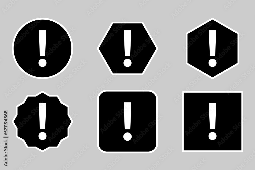 Exclamation mark, Attention sign, Caution icon, Hazard warning symbol ...