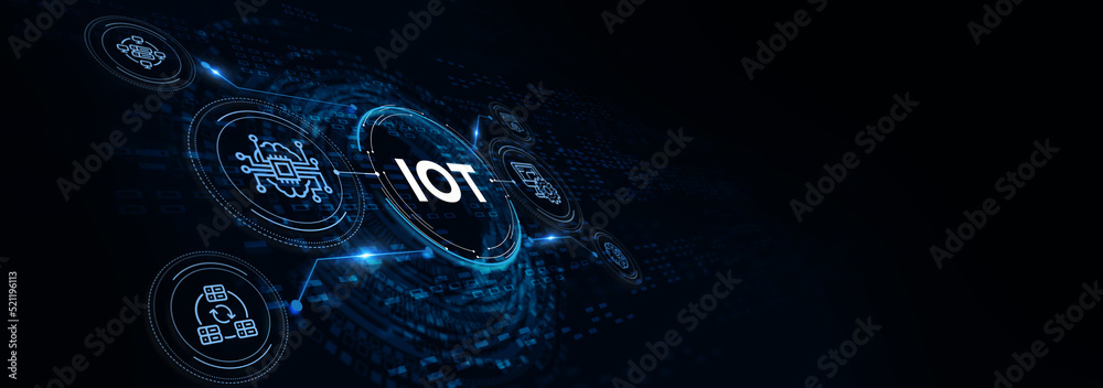 Internet of things - IOT concept. Businessman offer IOT products and ...