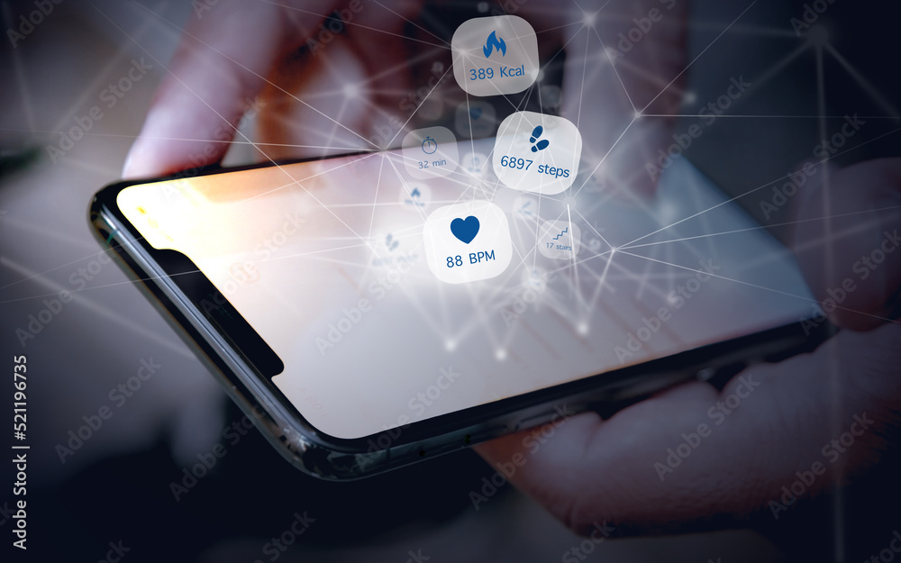 Tracking of health data and fitness data like steps, Heart rate or ...