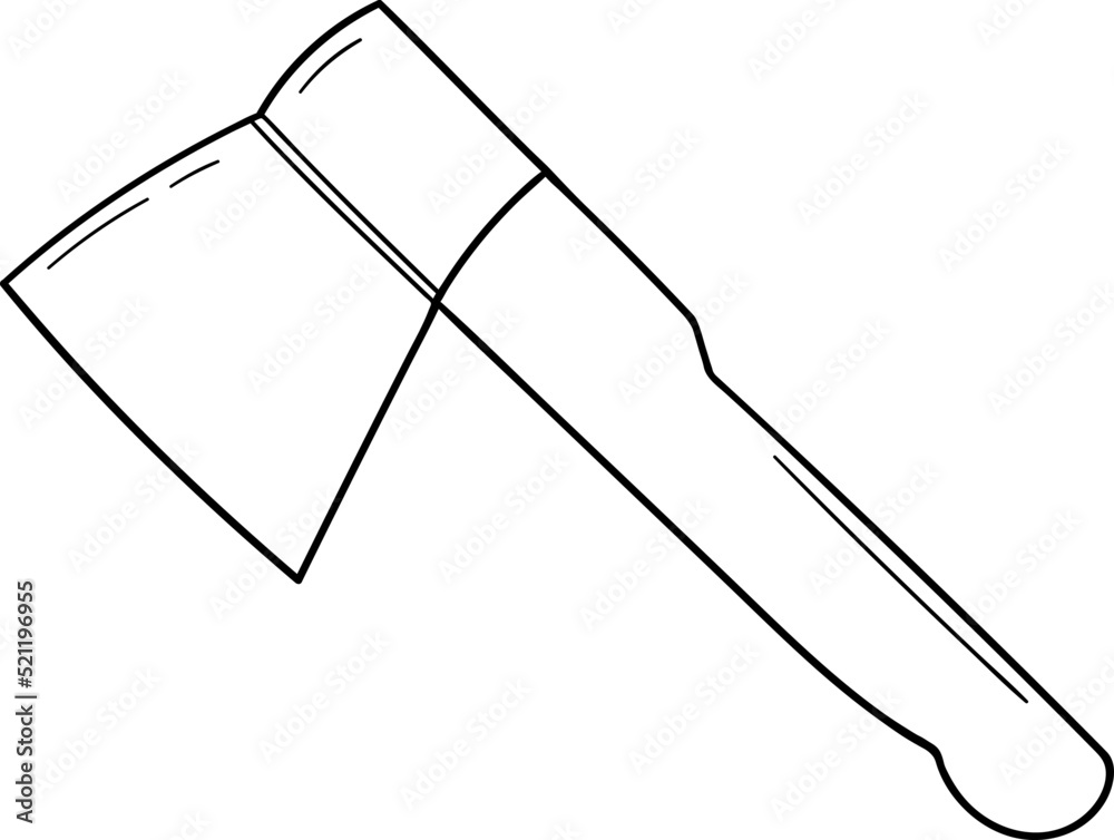 Hand drawn ax icon. Elements for coloring. Doodle vector Stock Vector ...