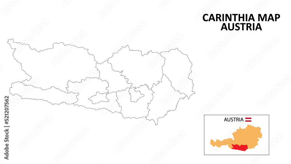 Carinthia Map. State and district map of Carinthia. Political map of ...