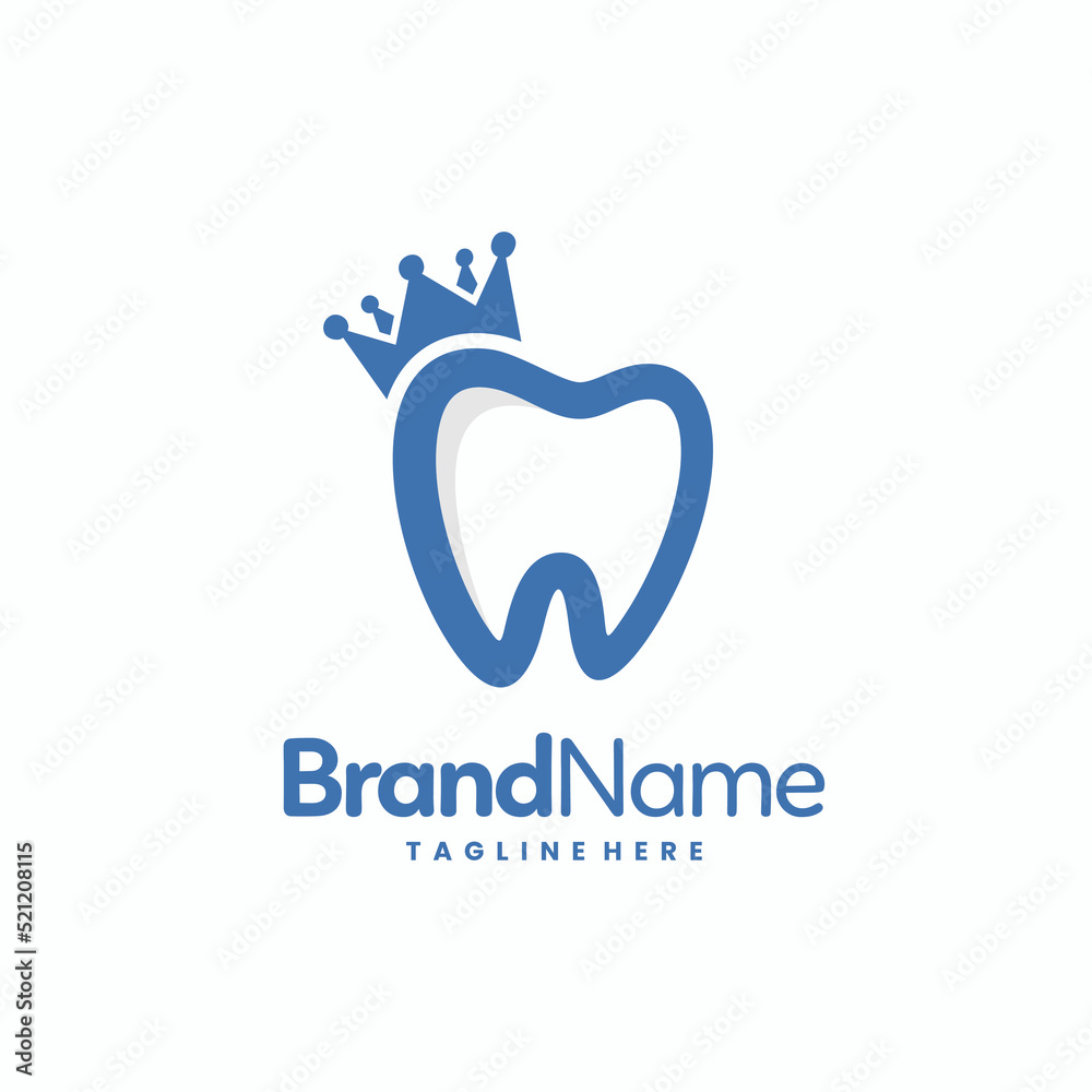 tooth logo with crown sign Stock Vector | Adobe Stock