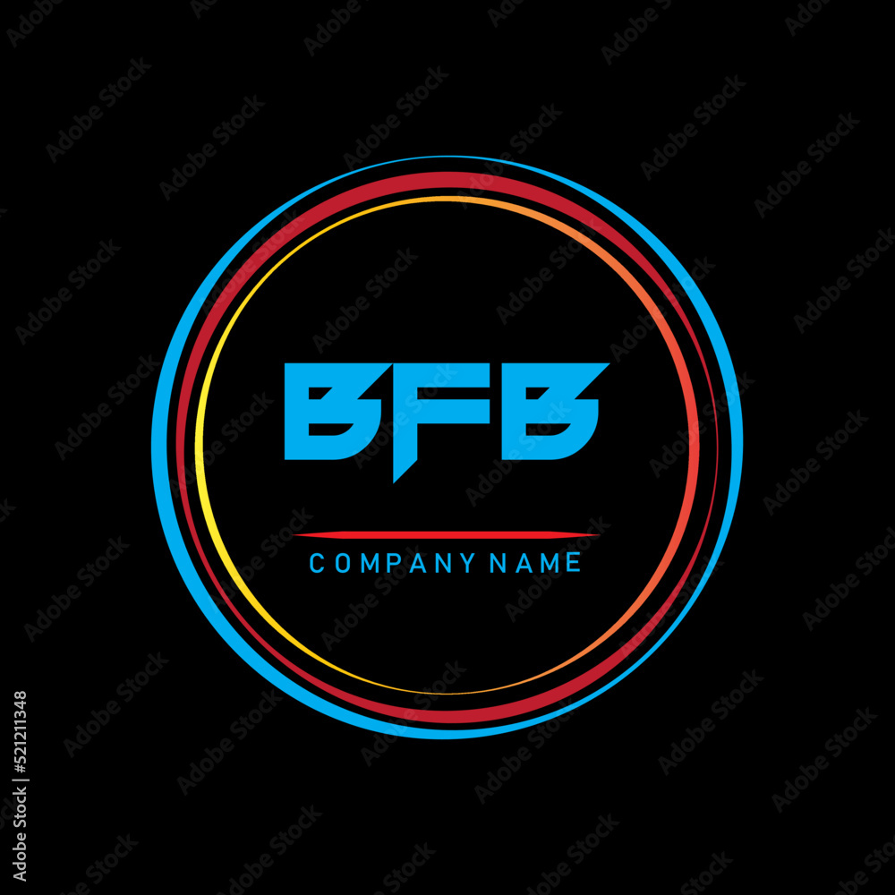 BFB letter logo design ,BFB letter in circle shape ,BFB creative three ...
