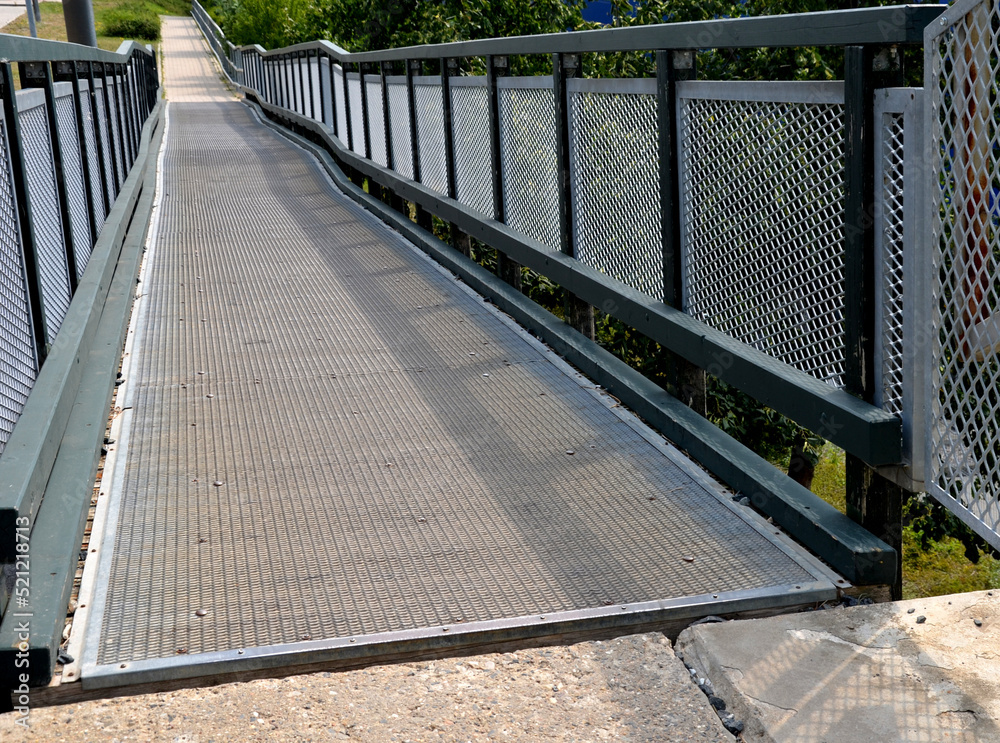 access ramp for disabled and wheelchair users. the elevation is spread ...