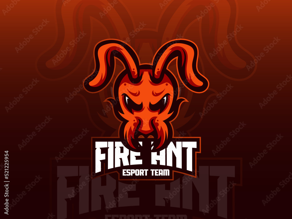 Modern e-sports mascot for a team logo, a fire ant badge Stock Vector ...