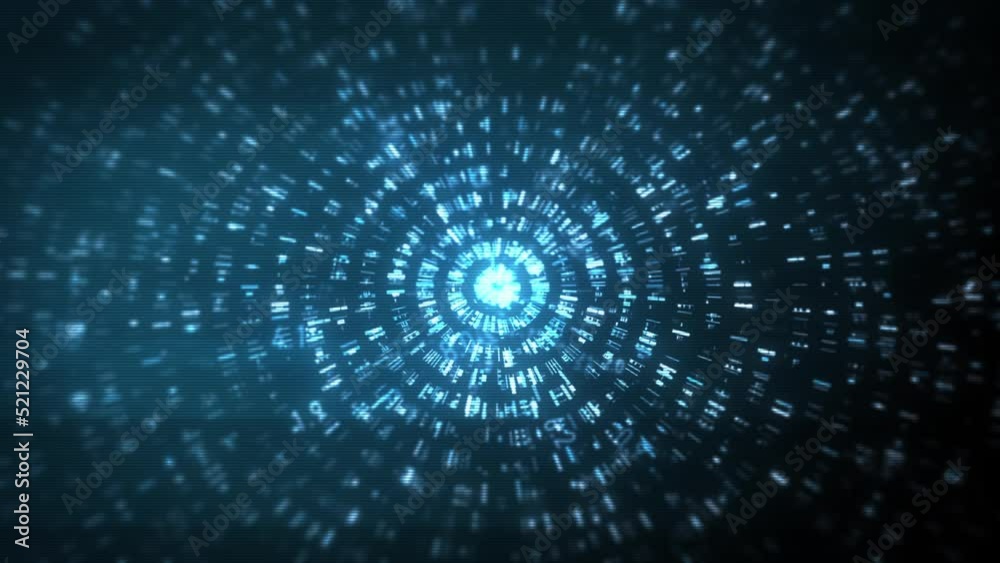 Big Data Circular Digital Business Hitech Background/ 4k animation of ...