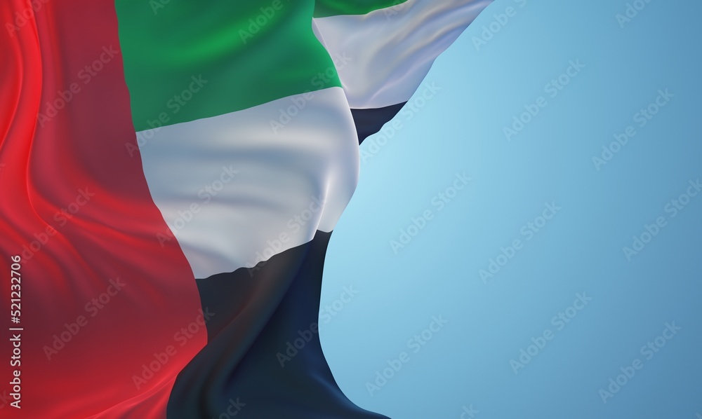 Abstract UAE Flag 3D Render (3D Artwork) Stock Illustration | Adobe Stock