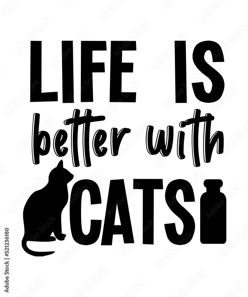 Vetor de Cat Svg, Bundle Svg, Cat Bundle Svg, Silhouette Svg, Black ...