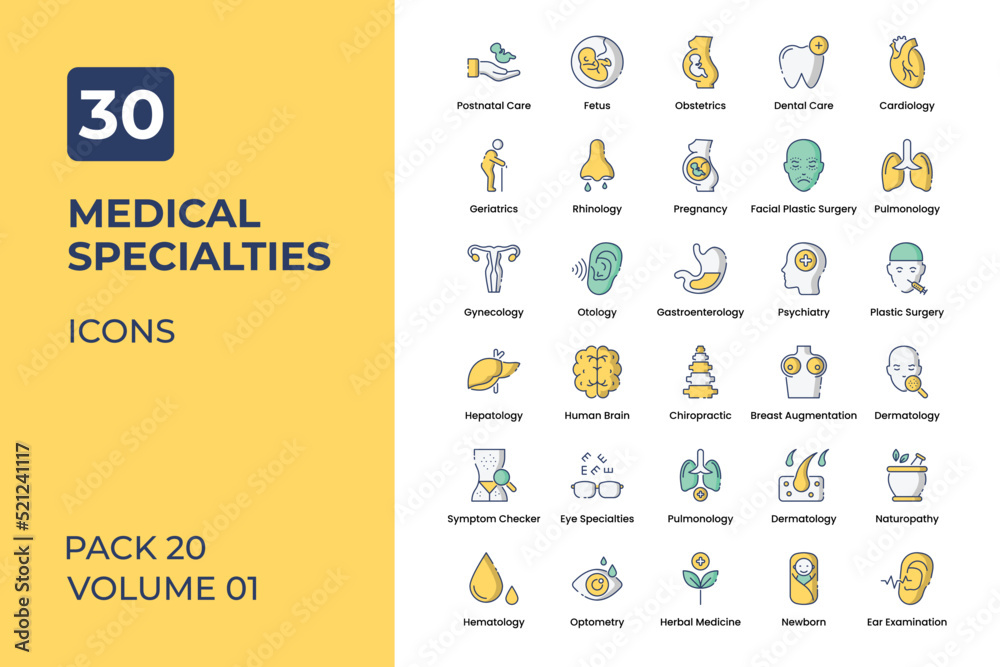 medical specialties icons collection. Set contains such Icons as ...