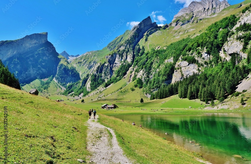 Seealpsee mit Alpstein-Panorama, Appenzellerland Stock Photo | Adobe Stock