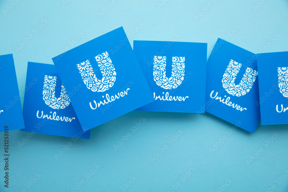 LONDON, UK - August 2022: Unilever company logo. Unilever is a ...