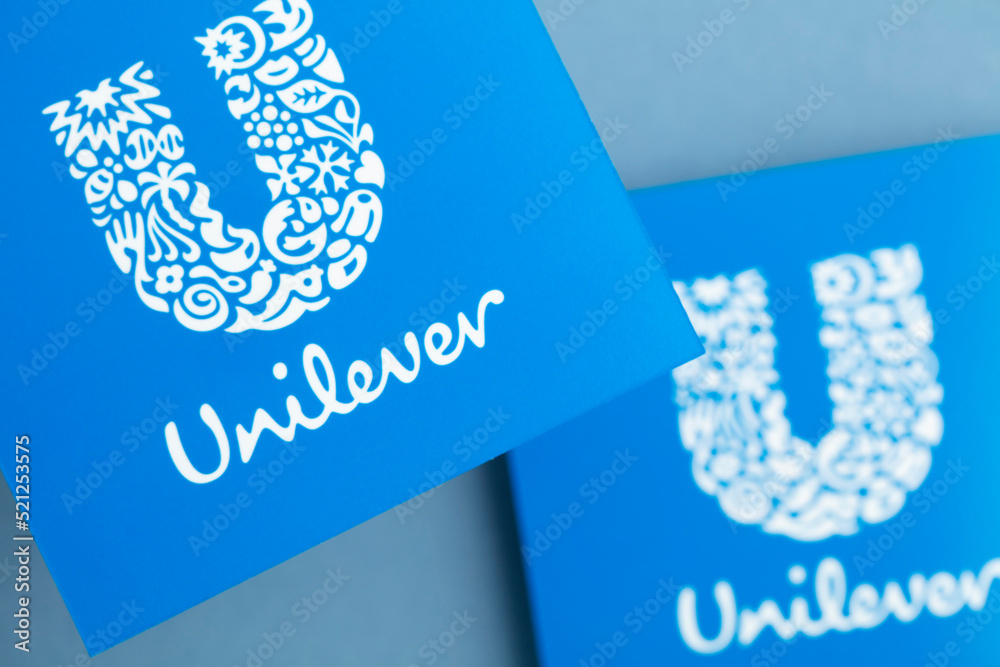 LONDON, UK - August 2022: Unilever company logo. Unilever is a ...