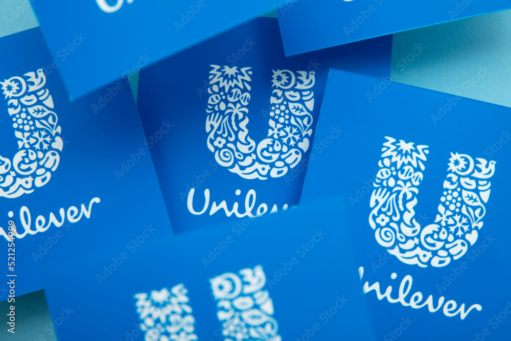 LONDON, UK - August 2022: Unilever company logo. Unilever is a ...