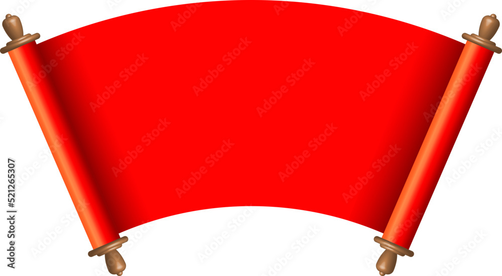 Red ancient scroll clip art Stock Vector | Adobe Stock